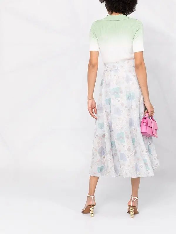 Sandro Floral-print A-line Skirt