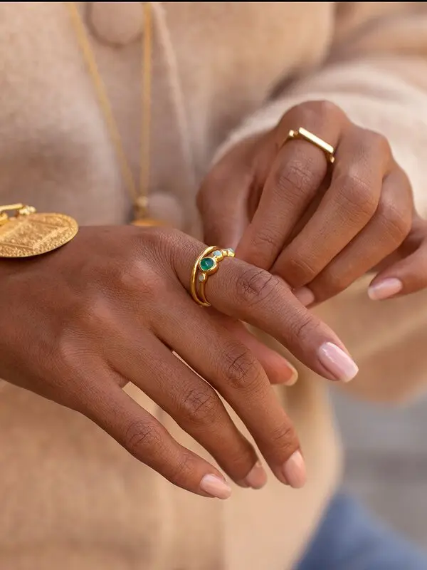 Monica Vinader Siren Tonal Half Eternity Ring - Gold
