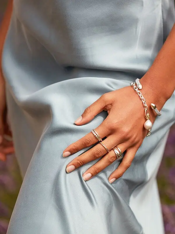 Monica Vinader Nura Cross Over Ring - Silver