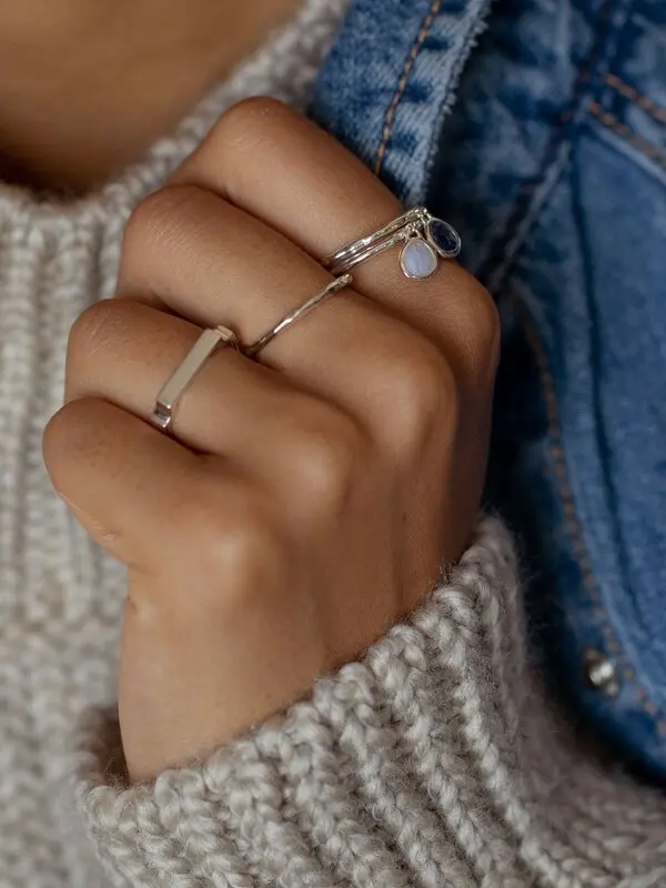 Monica Vinader Siren Hammered Sterling Ring