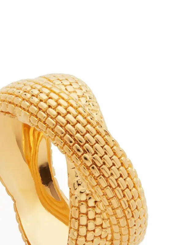 Monica Vinader Woven Cross Ring - Gold