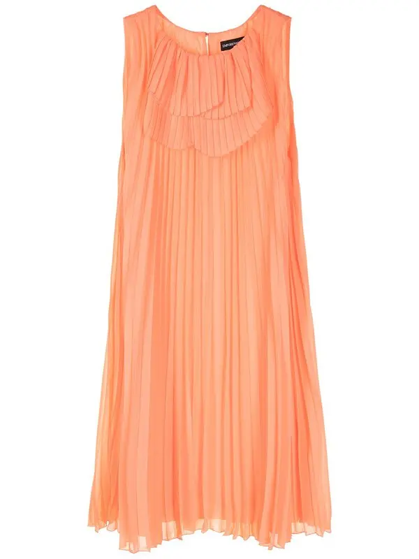 Emporio Armani Pleated Shift Dress In Orange - 60% Off | Editorialist