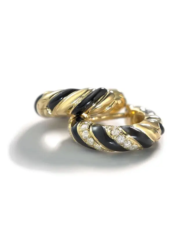 Yvonne Léon 9kt Yellow Crystal Hoop Earrings