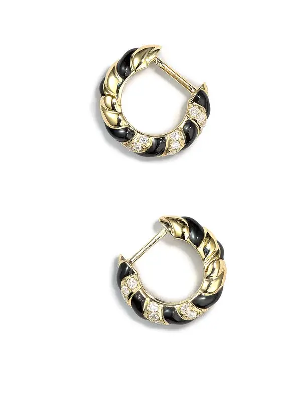 Yvonne Léon 9kt Yellow Crystal Hoop Earrings