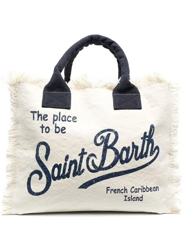 MC2 SAINT BARTH Vanity Fringed Tote Bag - Neutrals