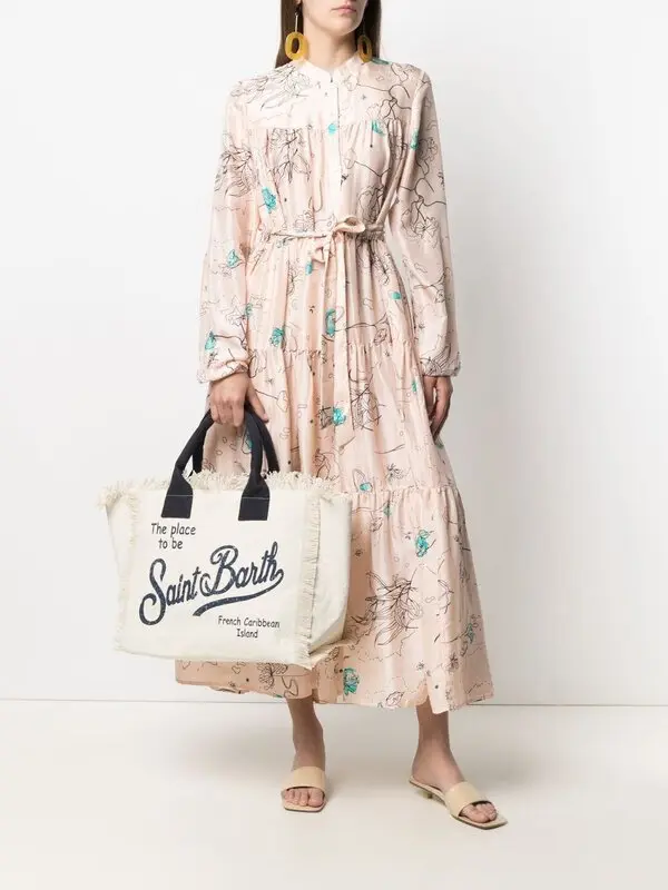 MC2 SAINT BARTH Vanity Fringed Tote Bag - Neutrals