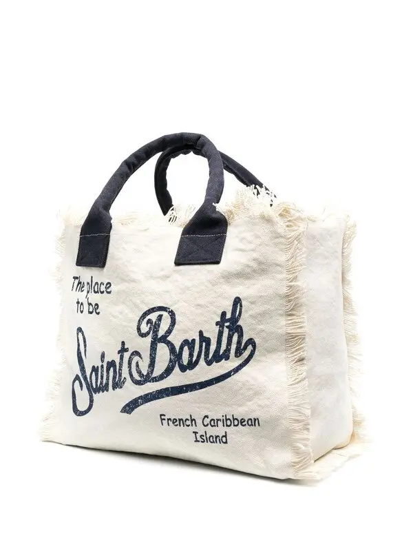 MC2 SAINT BARTH Vanity Fringed Tote Bag - Neutrals