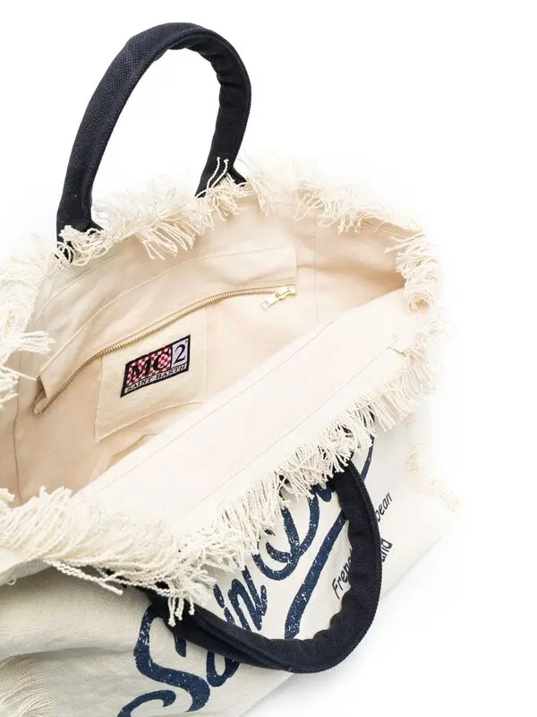 MC2 SAINT BARTH Vanity Fringed Tote Bag - Neutrals