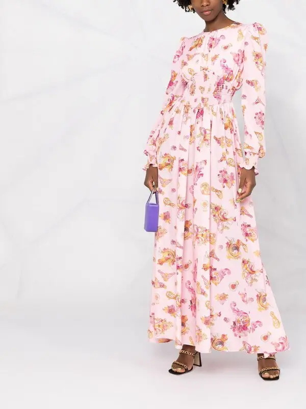 Versace Floral Print Maxi Dress