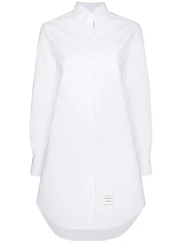 Thom Browne Rwb Stripe Mini Shirtdress - White