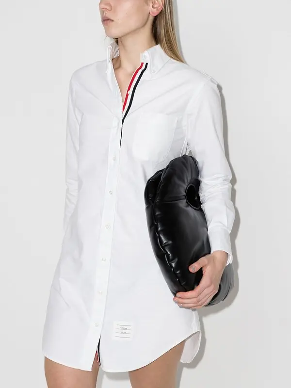 Thom Browne Rwb Stripe Mini Shirtdress - White