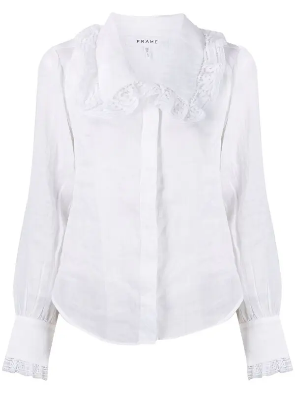 FRAME Lace-detailed Concealed Shirt