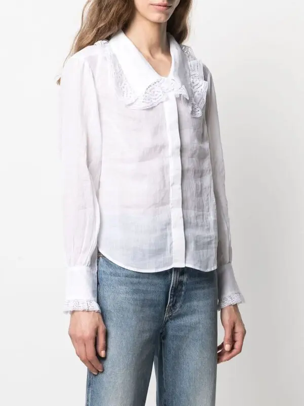 FRAME Lace-detailed Concealed Shirt