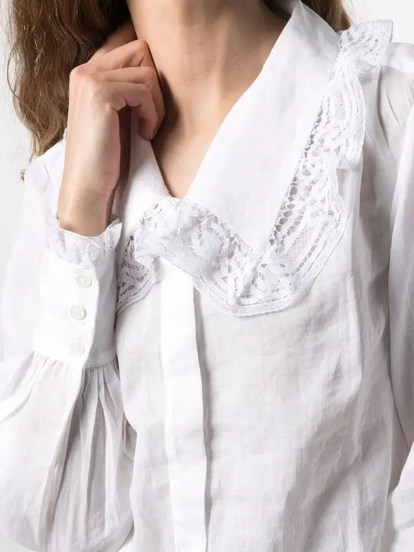 FRAME Lace-detailed Concealed Shirt