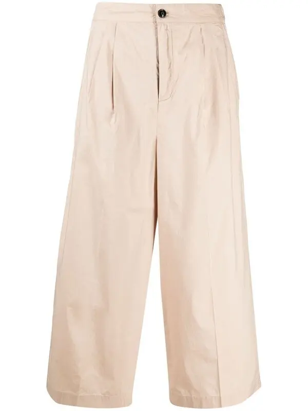 Woolrich Cropped Trousers With Pleat Detailing