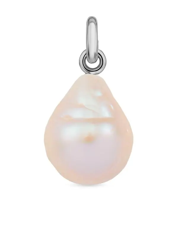 Monica Vinader Nura Baroque Pearl Pendant Charm - Silver