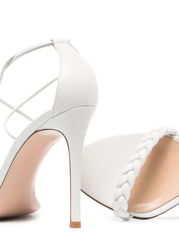 GIANVITO ROSSI Leomi 105mm Braided Sandals - White