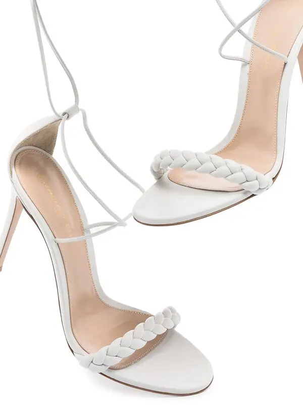 GIANVITO ROSSI Leomi 105mm Braided Sandals - White
