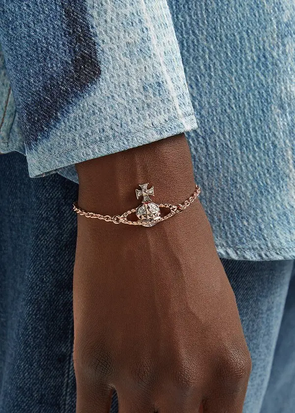 Vivienne Westwood Mayfair Bas Relief Silver-Tone Bracelet - Rose