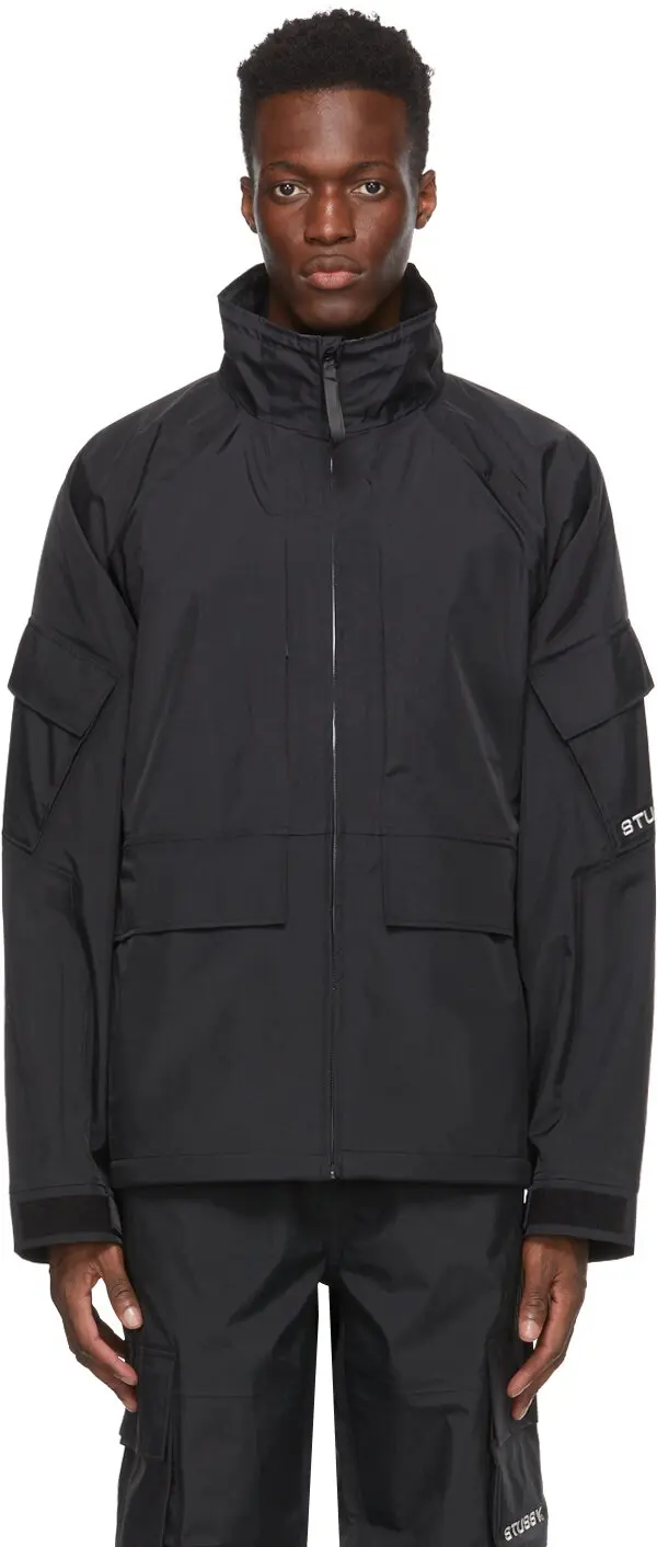 StüSsy Apex Shell Jacket In Black - 23% Off | Editorialist