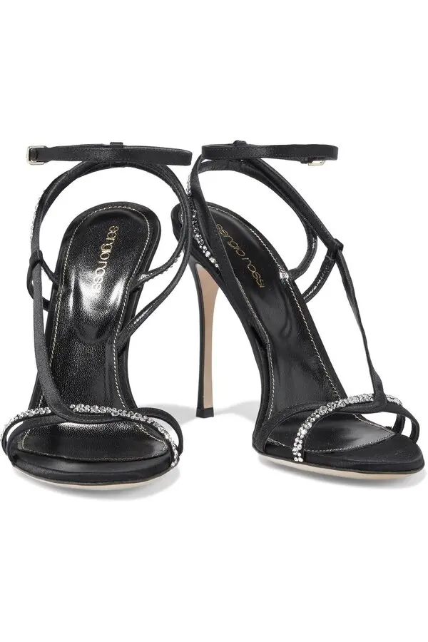 Sandales à Talons Sergio Rossi LEXINGTON Avec Strass - Taille 39.5 - Neuf Avec Boîte