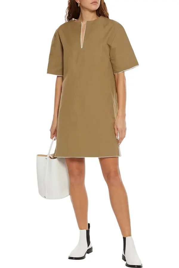 Joseph Cotton And Linen-Blend Mini Dress In Sage Green - 80% Off |  Editorialist
