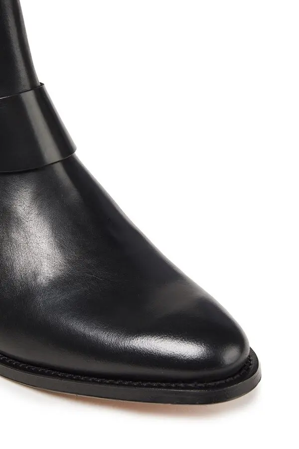 Grenson Marley Ring-embellished Glossed-leather Ankle Boots