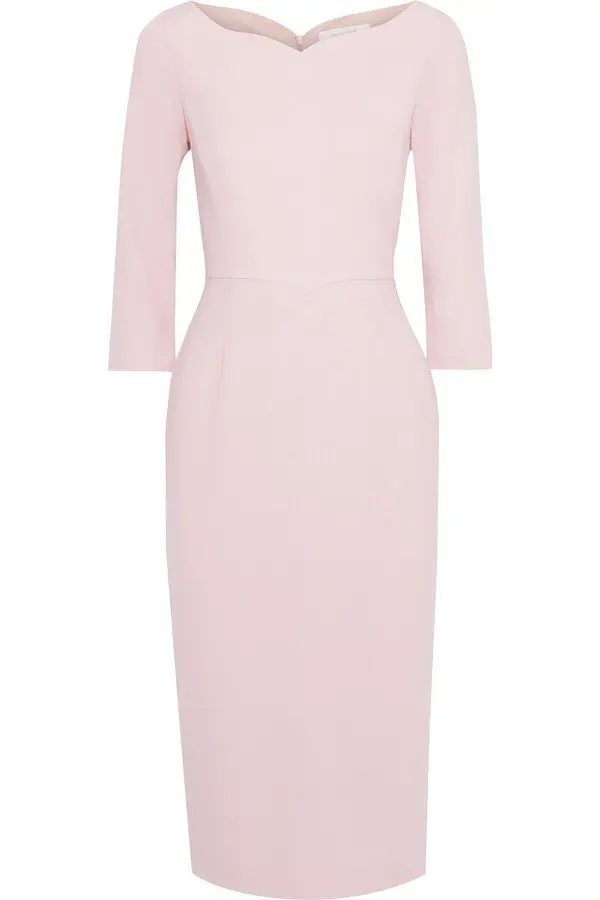 goat midi dress Goat Drew Wool-Crepe Dress In Baby Pink - 70% Off