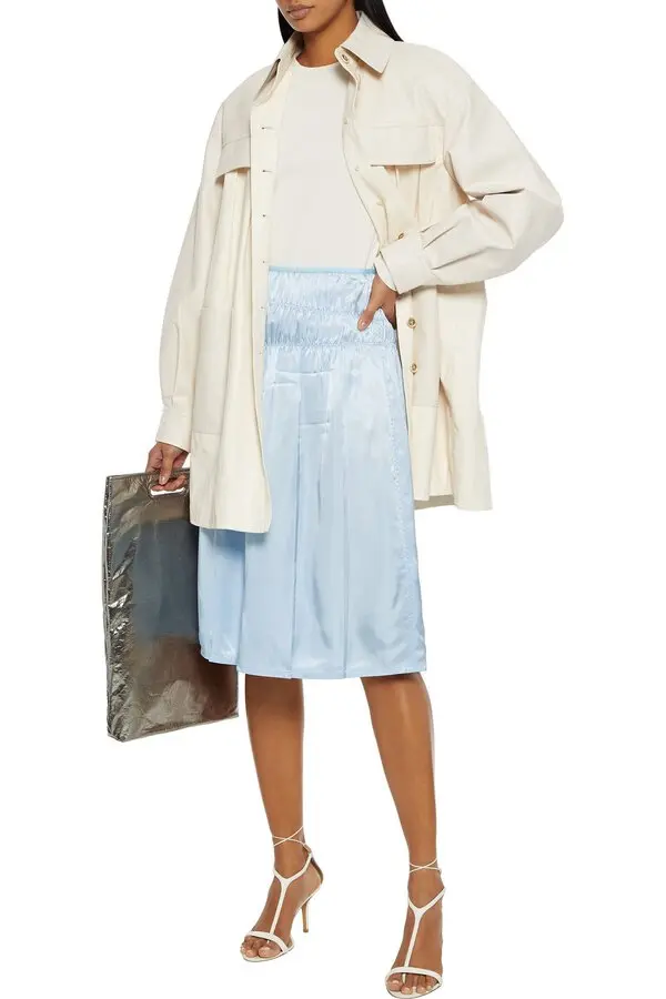 Helmut Lang Ruched Satin Skirt