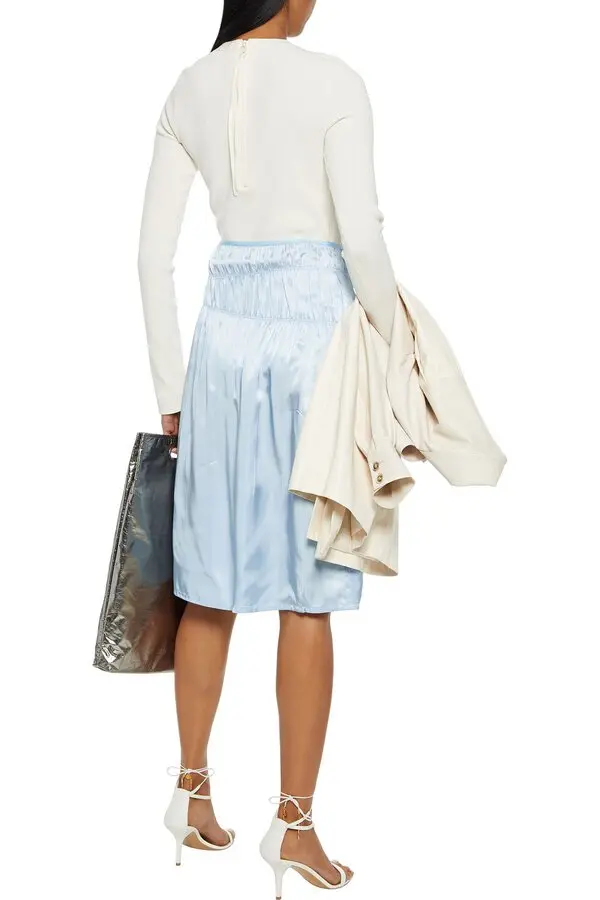 Helmut Lang Ruched Satin Skirt