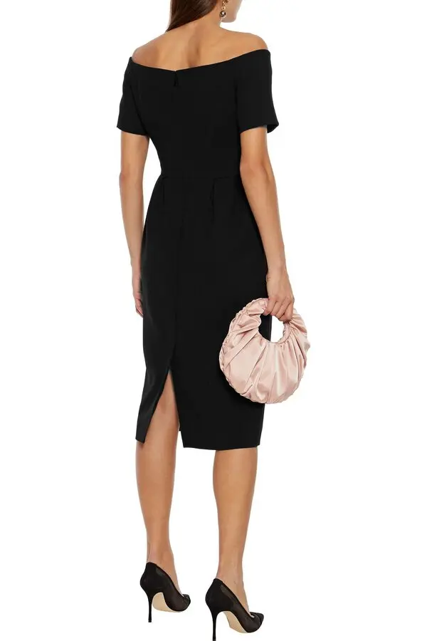 fendi off shoulder dress NWT FENDI Beige Jersey Logo Off-The-Shoulder Midi Dress Size 40IT/ 4US 2290$