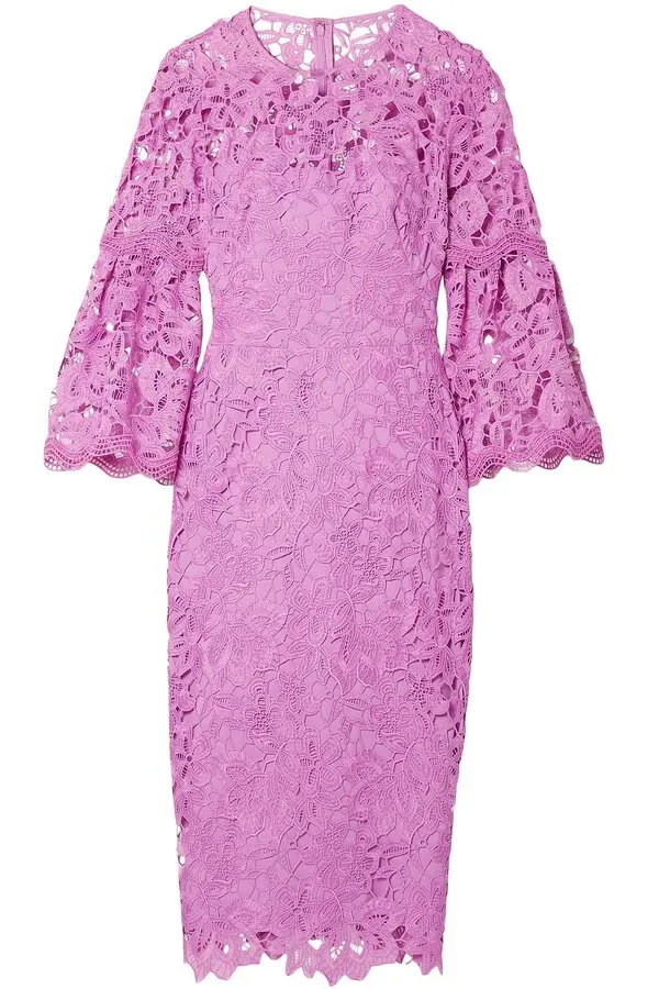 Lela Rose Guipure Lace Dress In Lavender - 80% Off | Editorialist