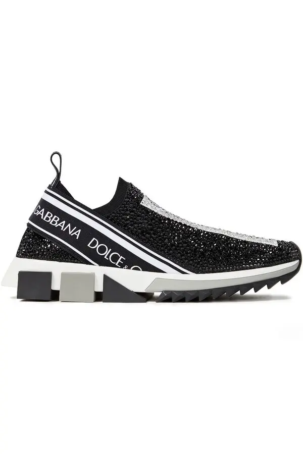 Dolce & Gabbana Sorrento Embellished Logo Slip-On Knit Sneakers Dolce & Gabbana Sorrento Crystal-embellished Knit Sneakers  main image 3