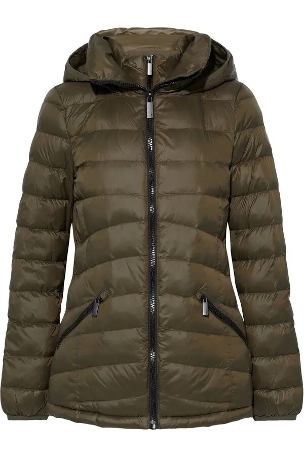 Dkny Quilted Shell Hooded Jacket Size
