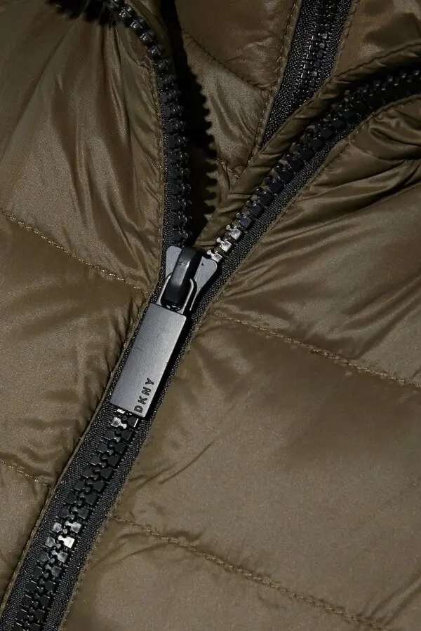 Dkny Quilted Shell Hooded Jacket Size