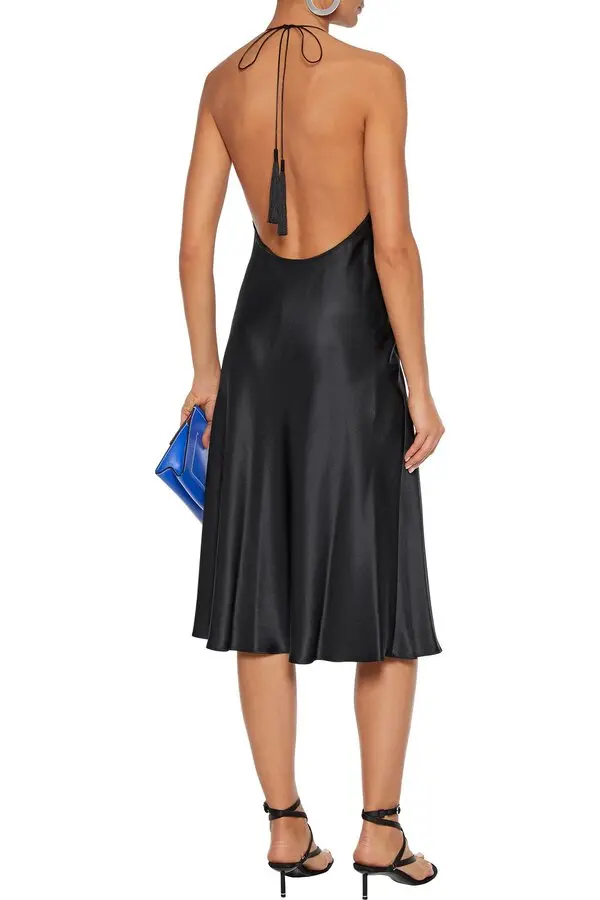 Cushnie Draped Silk-Satin Halterneck Slip Dress In Black - 75% Off |  Editorialist