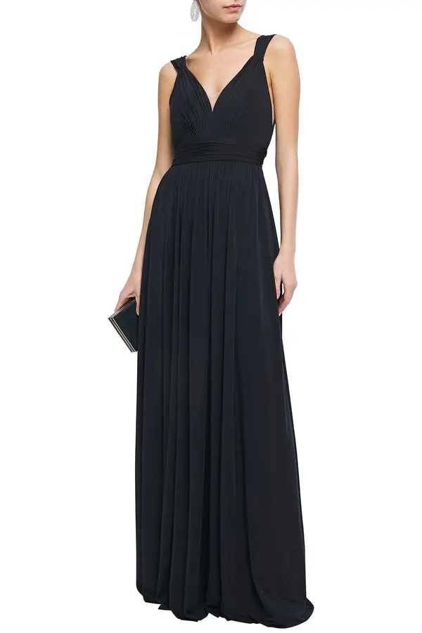 Catherine Deane Caterina Gathered Stretch-Jersey Gown In Midnight Blue -  60% Off | Editorialist
