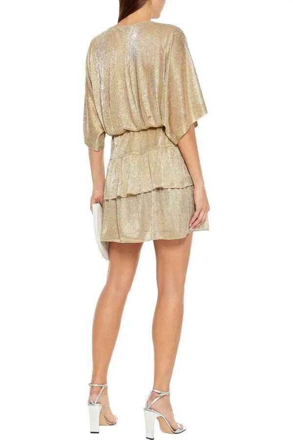 slim fit dress slacks Ramy Brook Chiara Silk Lamé Strapless Maxi Dress in Gold main image 1