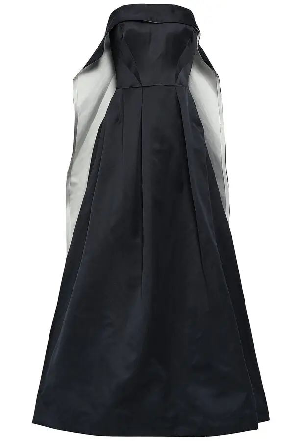 Zac Posen Flared Cape-Effect Duchesse-Satin Gown In Black - 70% Off |  Editorialist