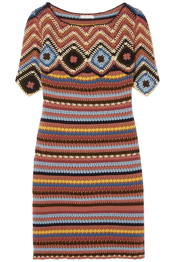See By Chlo Crocheted Cotton Mini Dress Size In Brick - 70% Off |  Editorialist
