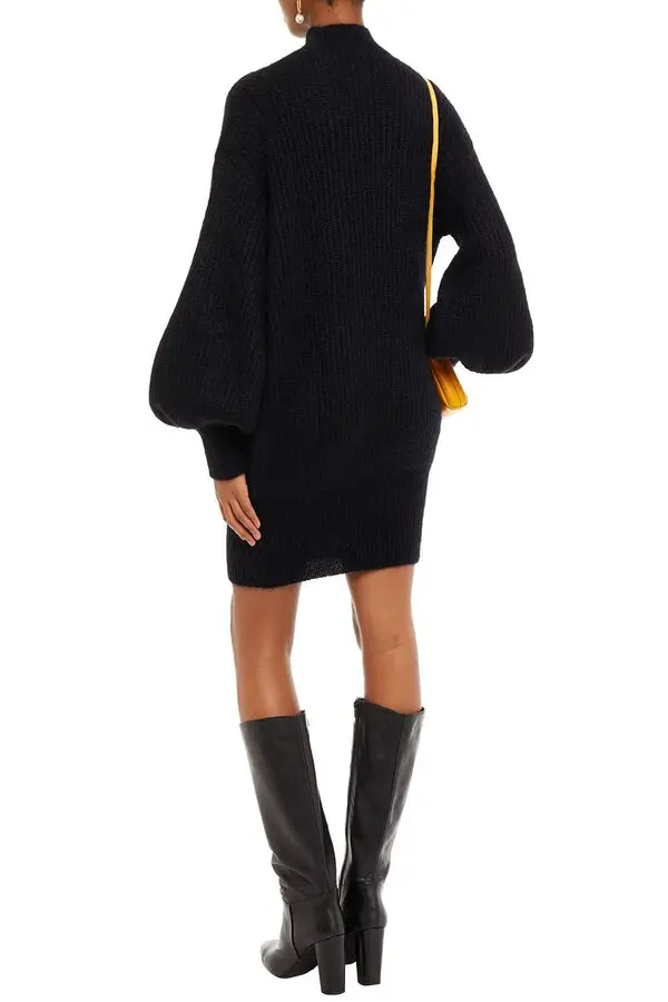Zimmermann Resistance Batwing Bow-Embellished Ribbed Mohair-Blend  Turtleneck Mini Dress Size In Black - 55% Off | Editorialist