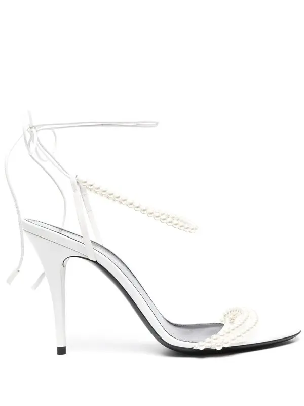 Saint Laurent Pearl-embellished Open-toe Sandals