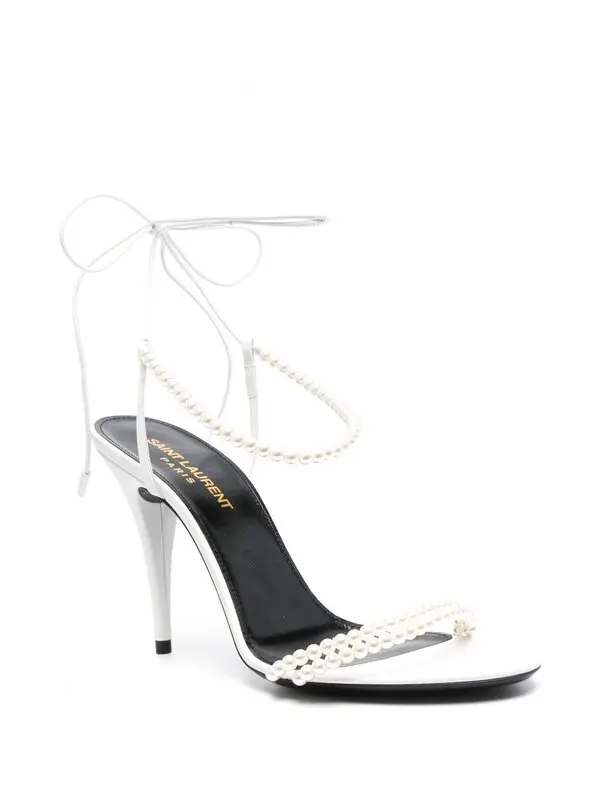 Saint Laurent Pearl-embellished Open-toe Sandals