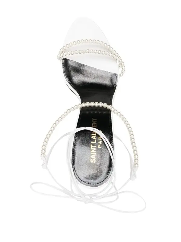 Saint Laurent Pearl-embellished Open-toe Sandals