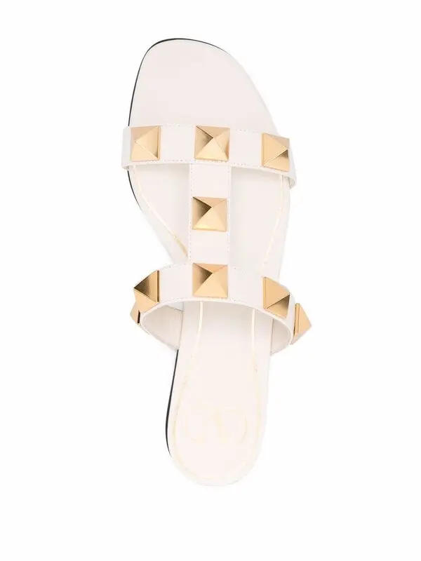 Valentino Garavani Roman Stud Flat Sandals - Neutrals