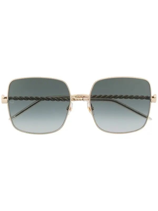 Elie Saab Oversized Square Sunglasses - Gold | Editorialist display picture 2