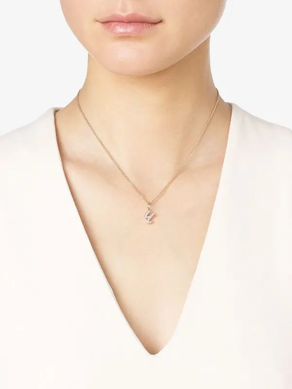 Monica Vinader Diamond Pendant Charm - Pink