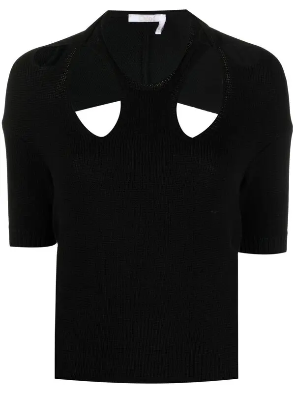 Chloé Cut-out Knitted Top