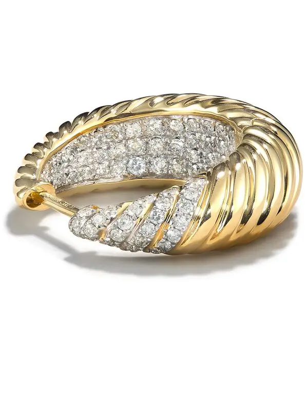 Yvonne Léon 18k Yellow Diamond Hoop Earrings - Gold