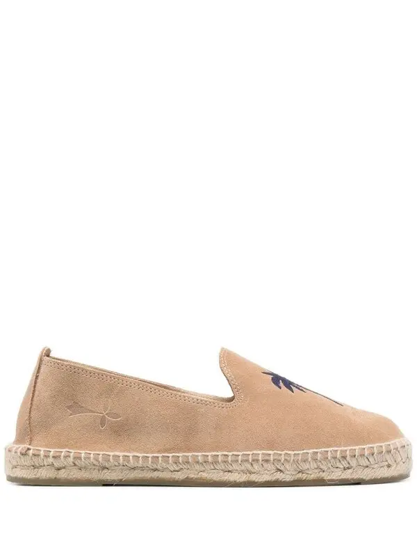 Manebí Suede Embroidered Espadrilles - Neutrals